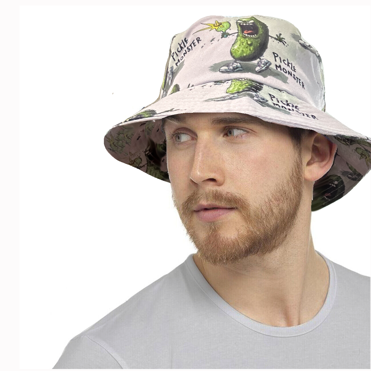 Pickle Monster Bucket Hat - Fun Hat Features the Dreaded Pickle Monste ...
