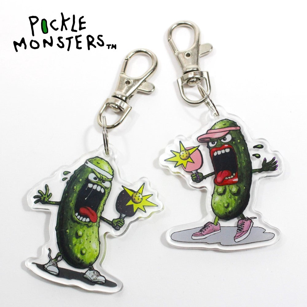 Pickle Monsters Pickleball Key Chains - Stylish Fun and Secure - Set o ...