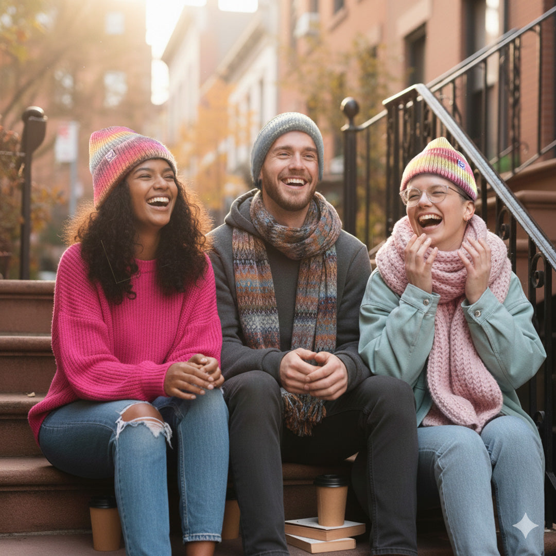 Mougee Cozy Winter Knit Caps - In Cheerful Color Combinations – YoYoSam