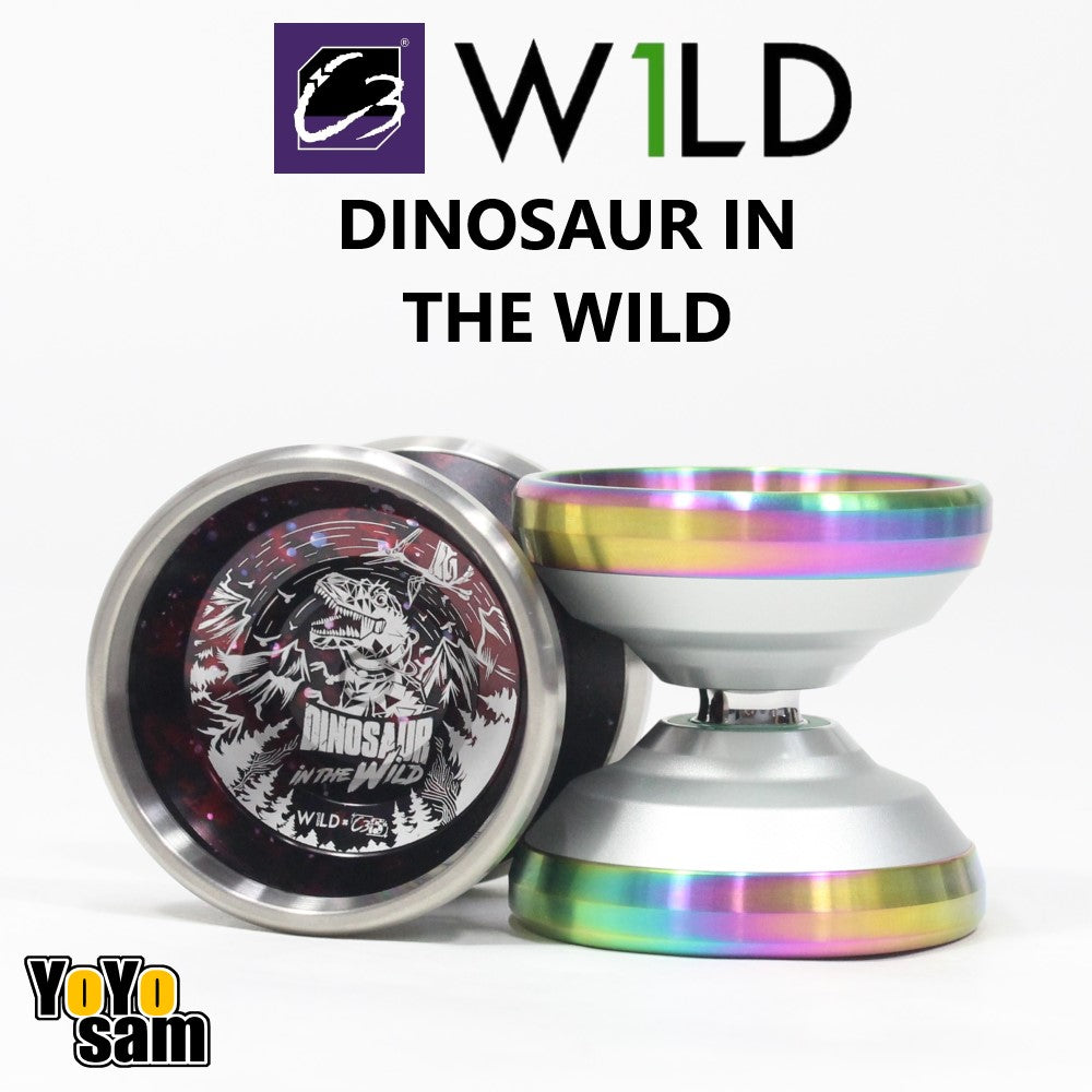 C3yoyodesign x W1LD Dinosaur in the Wild Yo-Yo - Bi-Metal - 6061 AL wi ...