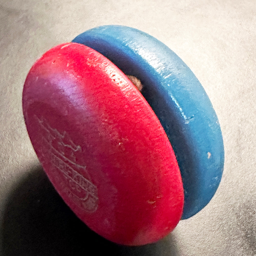 Vintage `whirl- king red and blue Wood Yo-Yo - Standard Good Condition ...
