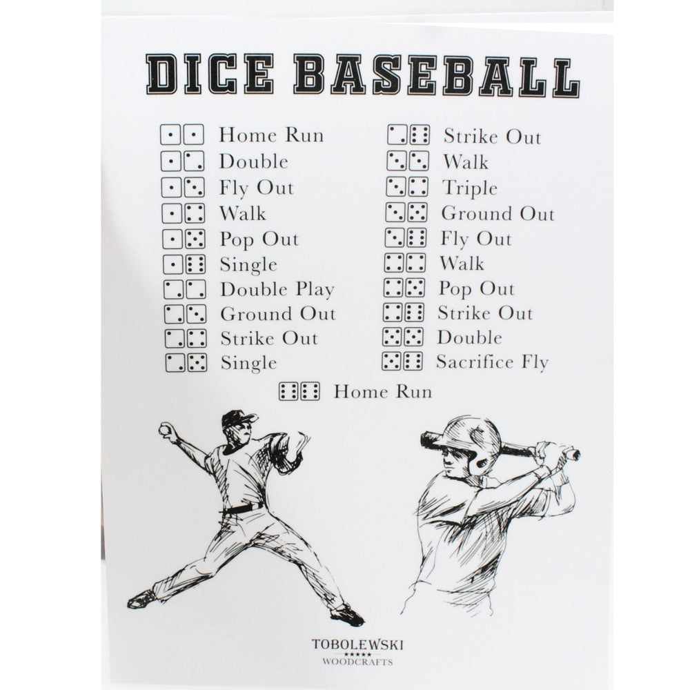 Wooden Dice Baseball Game - Great Handmade Classic Toy - Dice Marbles ...